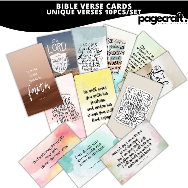 Bible Verse Cards: 10pcs Unique Inspirational Verses 3.5x2 Religious ...