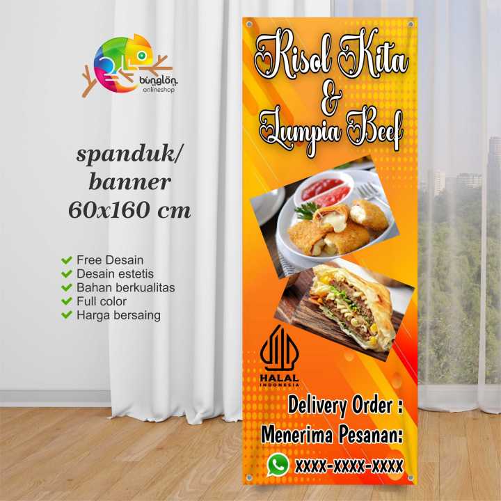 Spanduk Banner Risol dan Lumpia Beef Free Desain | Lazada Indonesia
