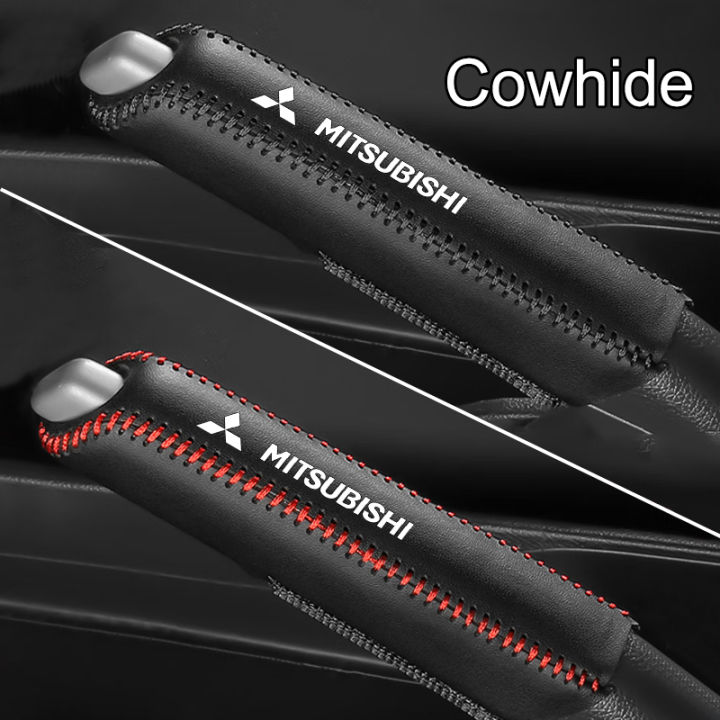 Car modification Cowhide handbrake cover for Mitsubishi Xpander attrage ...