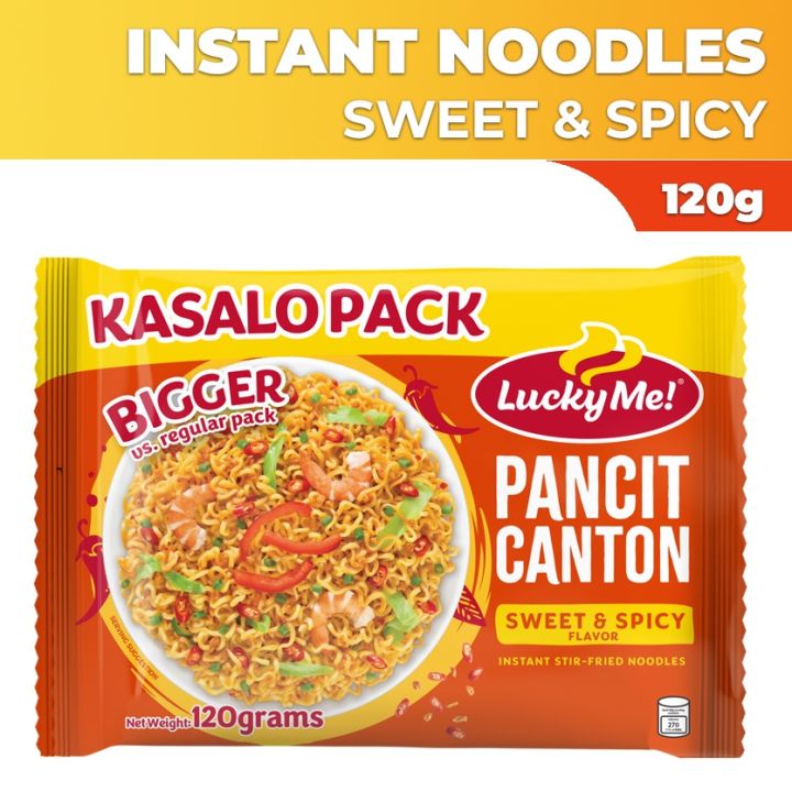 Lucky Me! Pancit Canton Instant Noodles Sweet & Spicy Kasalo Pack 120g ...