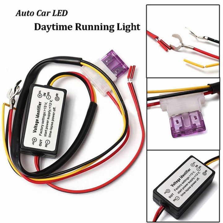 Car LED Daytime Running Lights Controller Relay Harness Dimmer On/Off ...