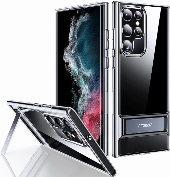 TORRAS MoonClimber Galaxy S22 Ultra Case [Upgraded Armor-Level Shockproof][3 Stand Ways] Ultra ...