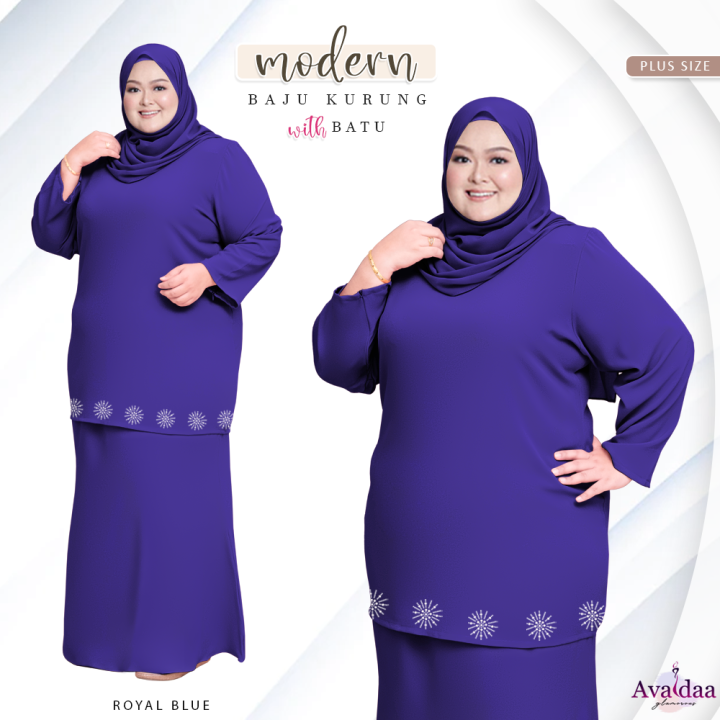 🌺Plus Sizes🌺 Daily Basic Baju Kurung Modern with Batu By Avadaa ...