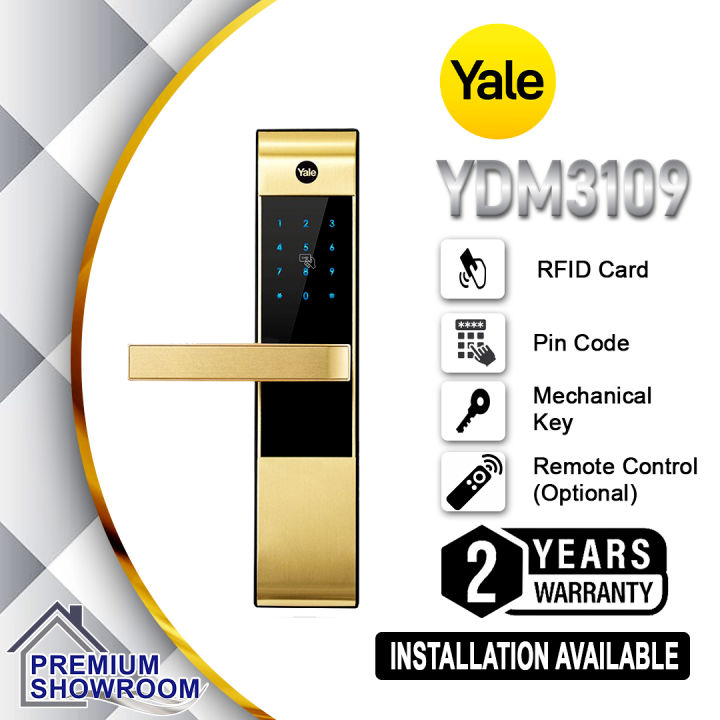 YALE YDM3109 (Gold) Smart pin key Digital Door Lock YDM 3109 MDK21 | Lazada