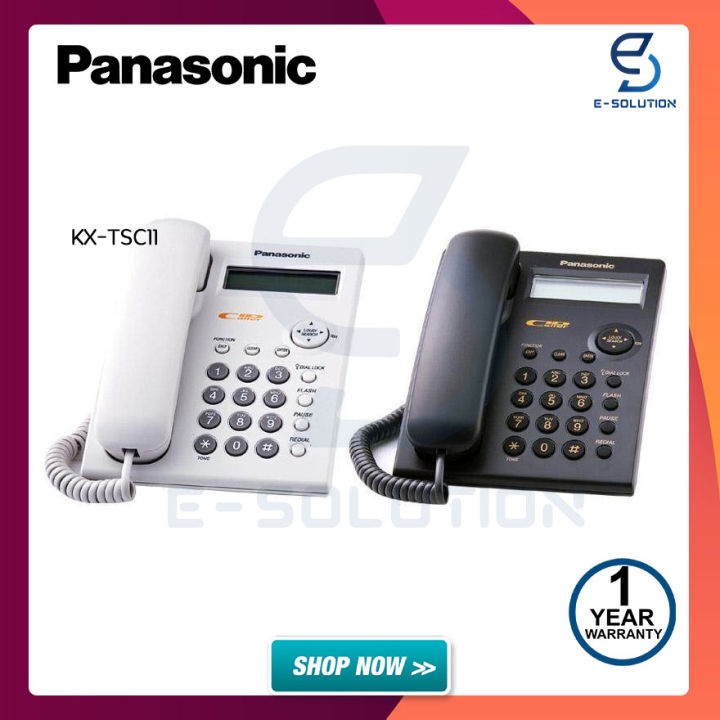 Panasonic โทรศัพท์บ้าน โทรศัพท์มีสาย โทรศัพท์สำนักงาน รุ่น KX-TSC11 ใช้ ...