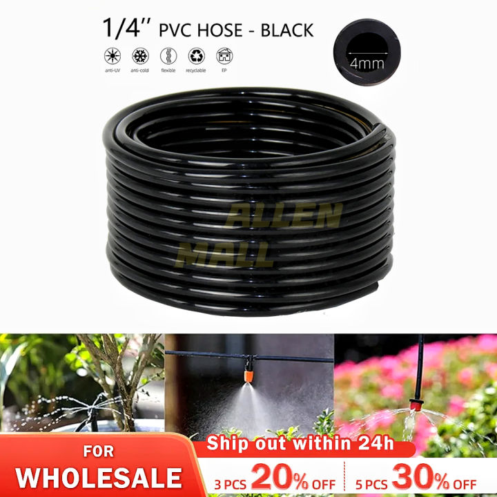 10m 20m 30m Garden Watering Hose,1/4'' PVC Tubing Micro Drip Irrigation ...