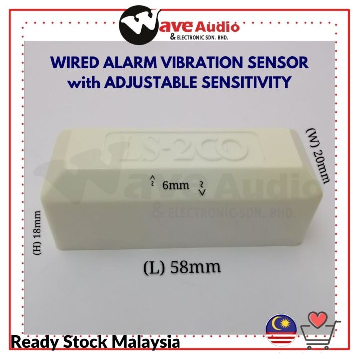 WIRED ALARM VIBRATION SENSOR with ADJUSTABLE SENSITIVITY(White) | Lazada