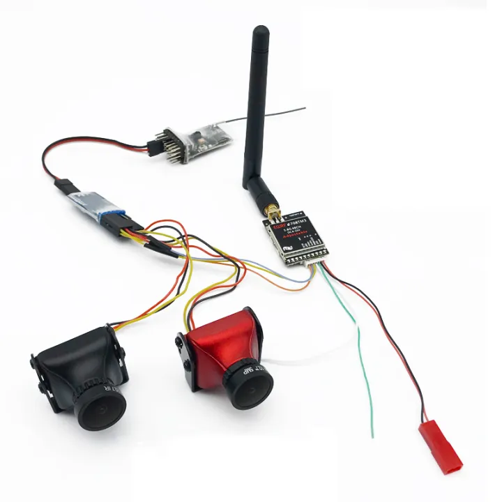 EWRF Mini Two Cameras 1000TVL CMOS 3CH Switch Support PMW + FPV Dual ...