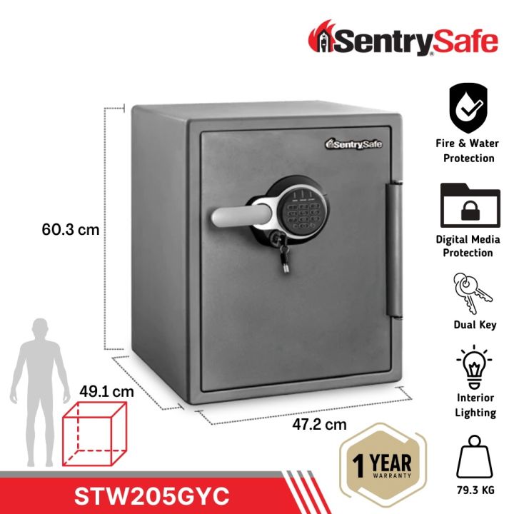 SentrySafe STW205GYC Digital Fire & Water Proof Safe 56.5L | Lazada Singapore