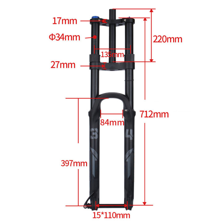 Suspension Fork Tapered Tube Mountaion Fork for Mountain Bikes | Lazada PH