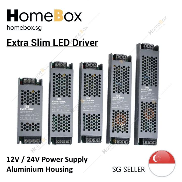 HomeBox 🇸🇬 12V / 24V LED Strip Cove Light Super Slim driver 60W 100W ...