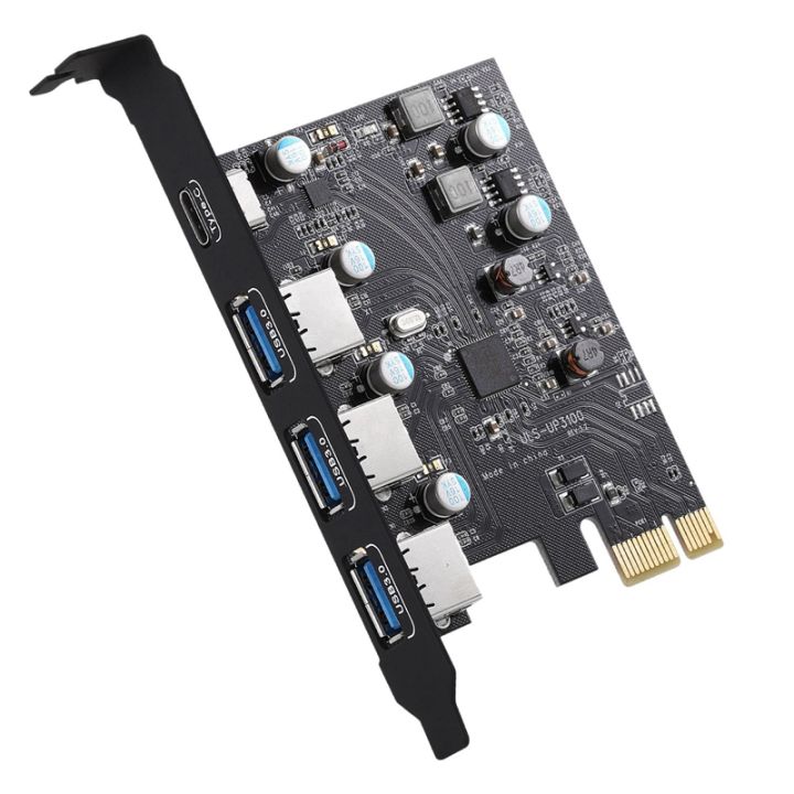 PCI-E to USB3.0+Type C Expansion Card (PCIe Card)3 Ports with ...