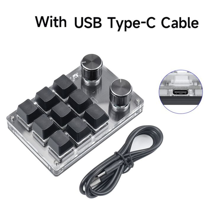 U09 Keys Custom Keyboard Volume Knob Programming Macro Gaming Keypad Mechanical Keyboard ...