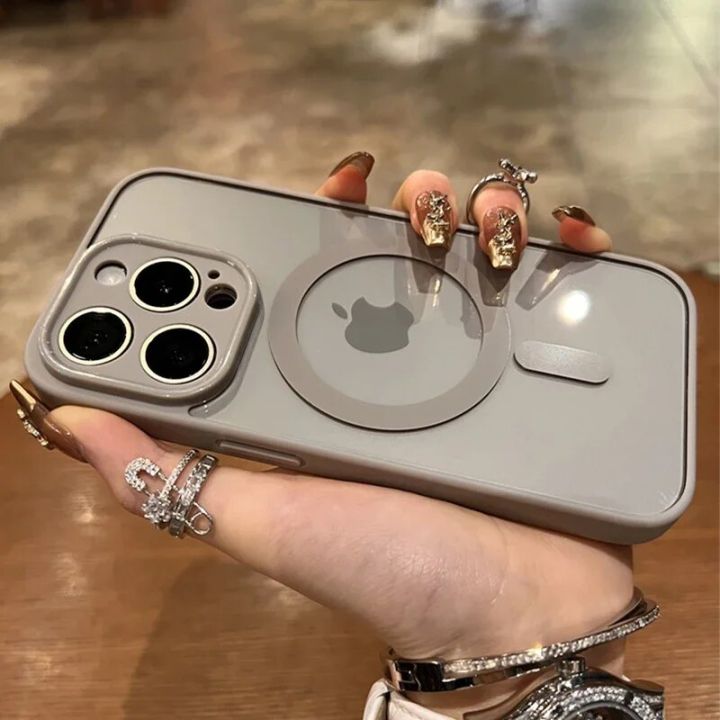 New Natural Titanium Wireless Charge Clear Case For iPhone 15 14 13 11 ...