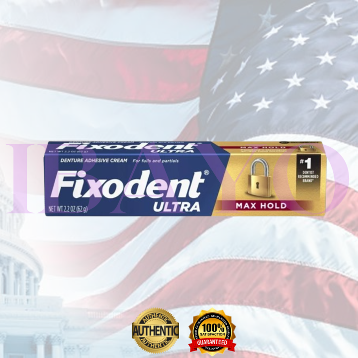 FIXODENT ULTRA MAX HOLD DENTURE ADHESIVE CREAM 62g IMPORTED FROM USA ...