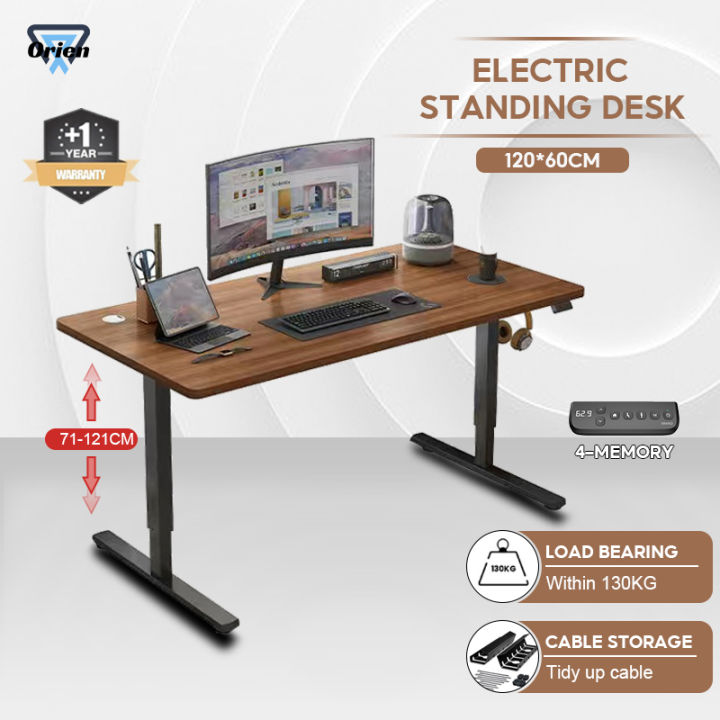 Height Adjustable Table 120cm Standing Desk With 4 Memory Height ...