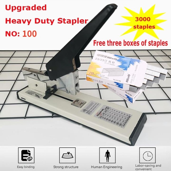 Upgrade Heavy Duty Stapler 240/100 Pages Heavy Type Metal Long Arm ...