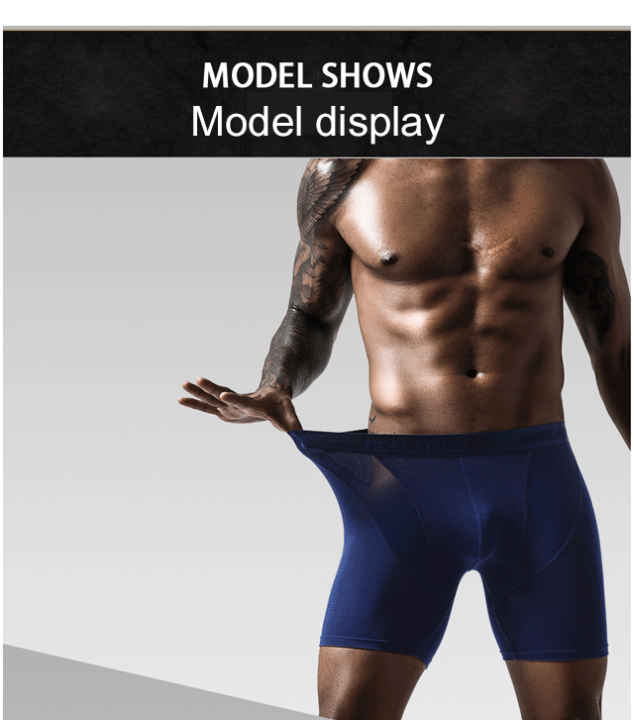 Extra long anti-wear leg ice mesh men's underwear | Lazada PH