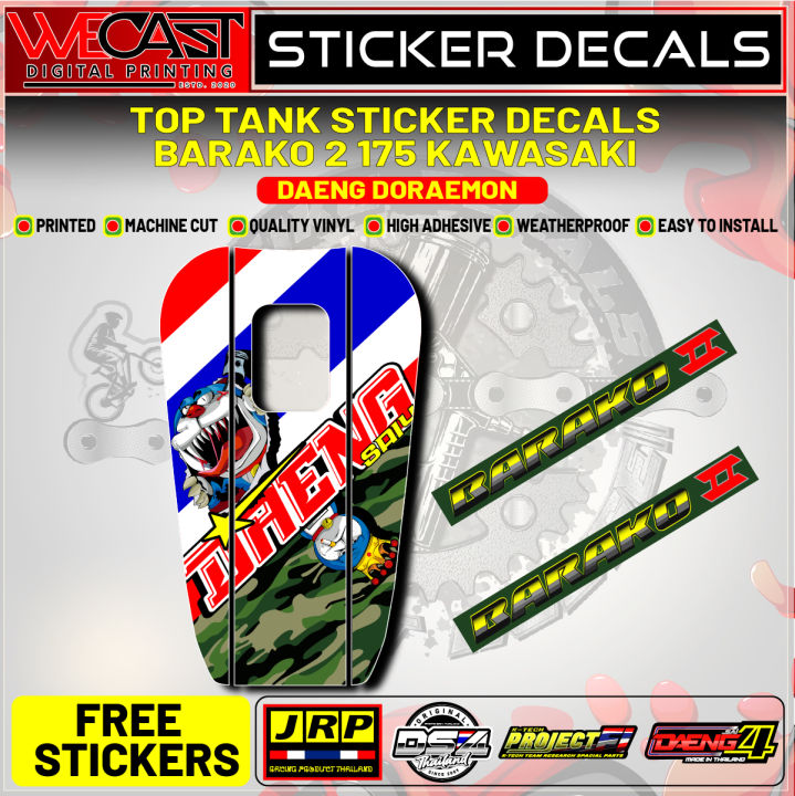 TOP TANK STICKER DECALS BARAKO 175 KAWASAKI | Lazada PH