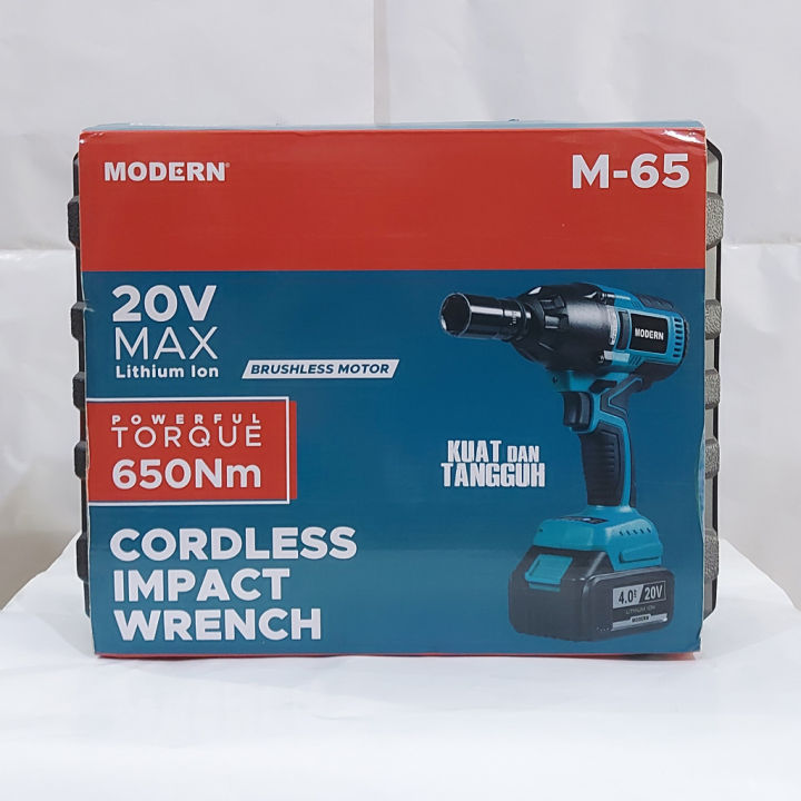 MODERN CORDLESS IMPACT WRENCH M-65/ MESIN PEMBUKA BAUT MODERN M65 20V ...