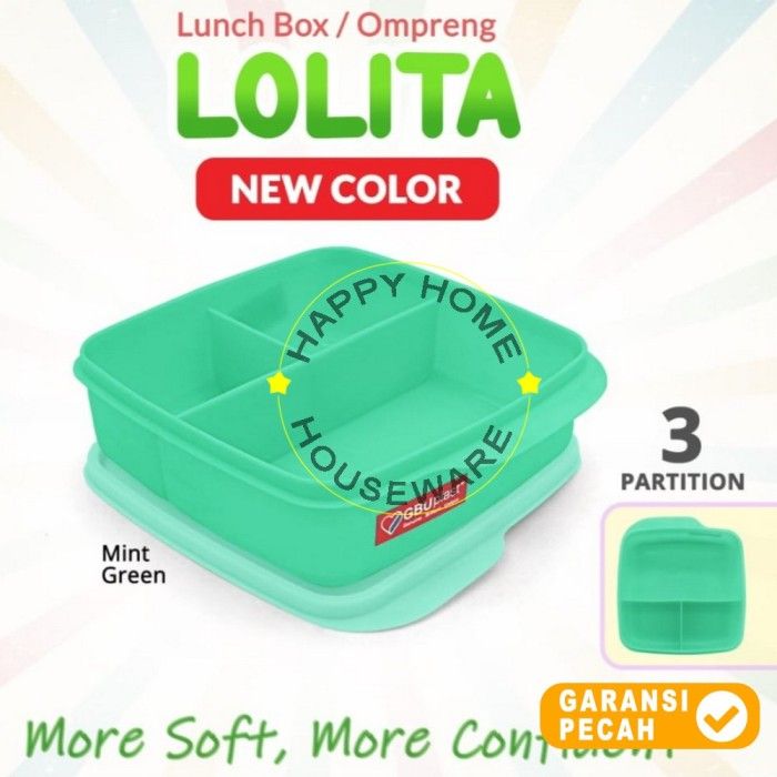 GBUplast LOLITA New Color Lunch Box | Tempat Bekal | Kotak Makan Segi ...
