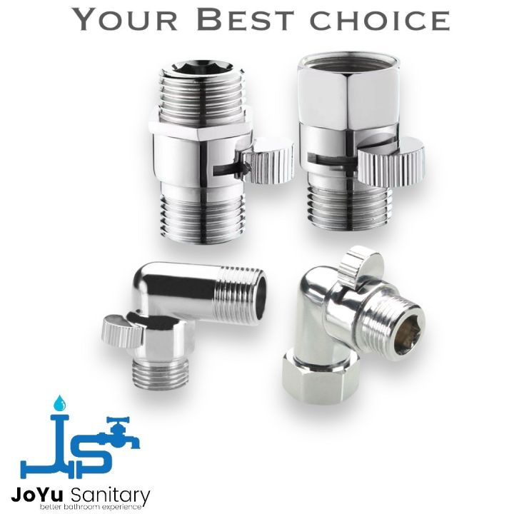 variasi Stop kran Elbow Mini kecil Double nepel drat 1/2inci kuningan ...