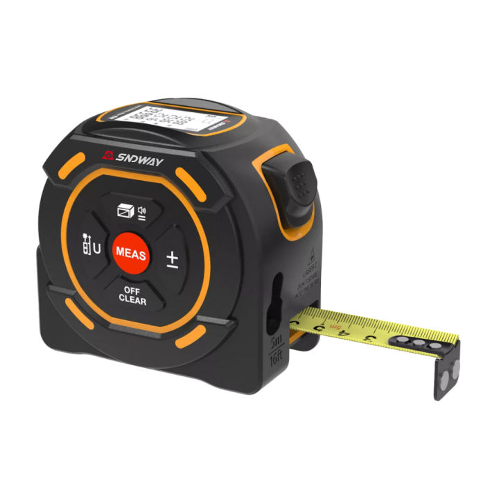 SNDWAY 2-in-1 Digital Rechargeable Laser Distance Measuring Tape Meter ...