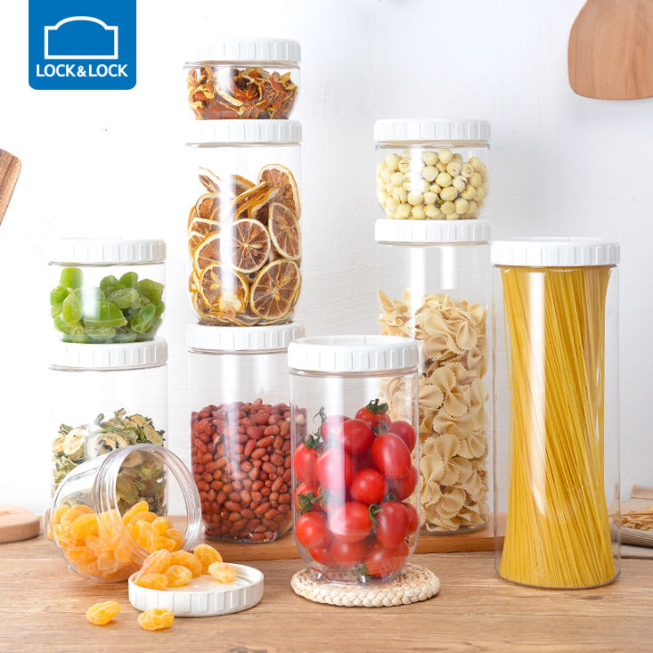 Lock lock sealed food plastic jar noodle storage jar grain storage box ...