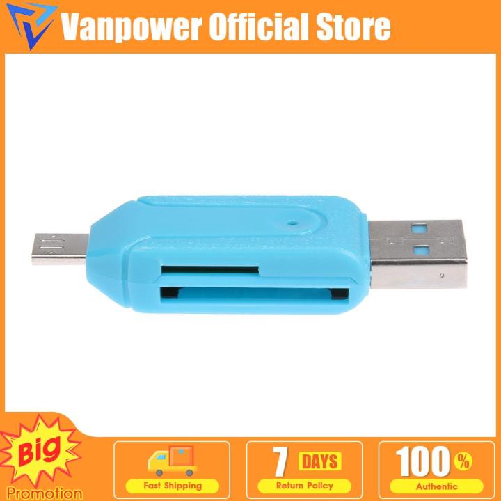Mini TF/SD Card Reader with USB/Micro USB Port OTG Function for Smart ...