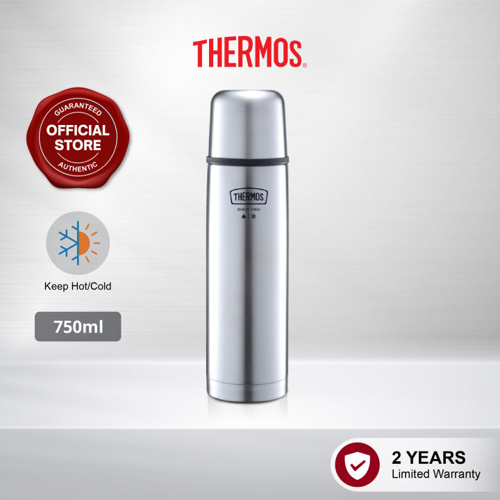 THERMOS 750ml Light & Compact Slim S/Steel Flask [FBB-751] | Lazada