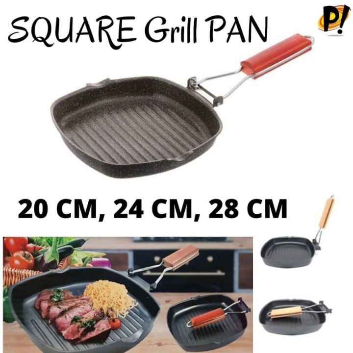 Square GrillPan 20 Cm Teflon Wajan BBQ - FAMILY GROSIR | Lazada Indonesia