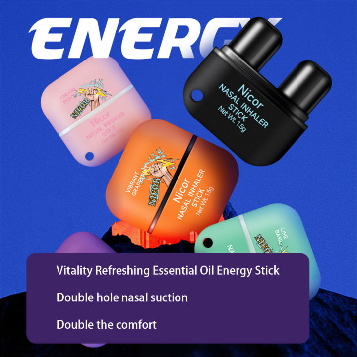 KK BEAUTY Nicor Nasal Inhaler Double Hole Flip-top Refreshing Energy ...