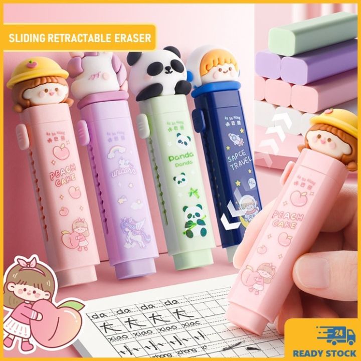 BabyBoss Sliding Retractable Eraser Cute Push Pull Eraser Refillable Pemadam 推拉橡皮擦 | Lazada
