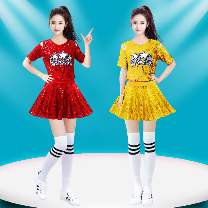 Women's Team Cheerleading Costume Sequined Cheerleading Jazz Dance ...