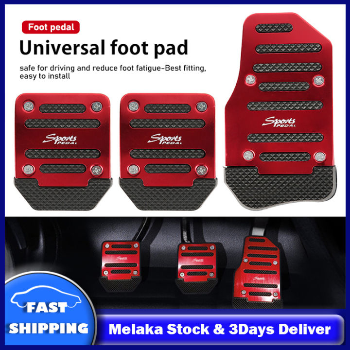 [Local Stock] Car Foot Pedals Non Slip Aluminium Alloy Pedal Cover Set ...