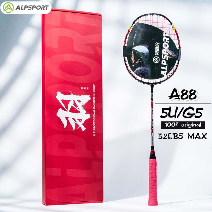 ALP A88 Super Light 5U Carbon Fiber Badminton Rackets 1Pcs Max Tension ...