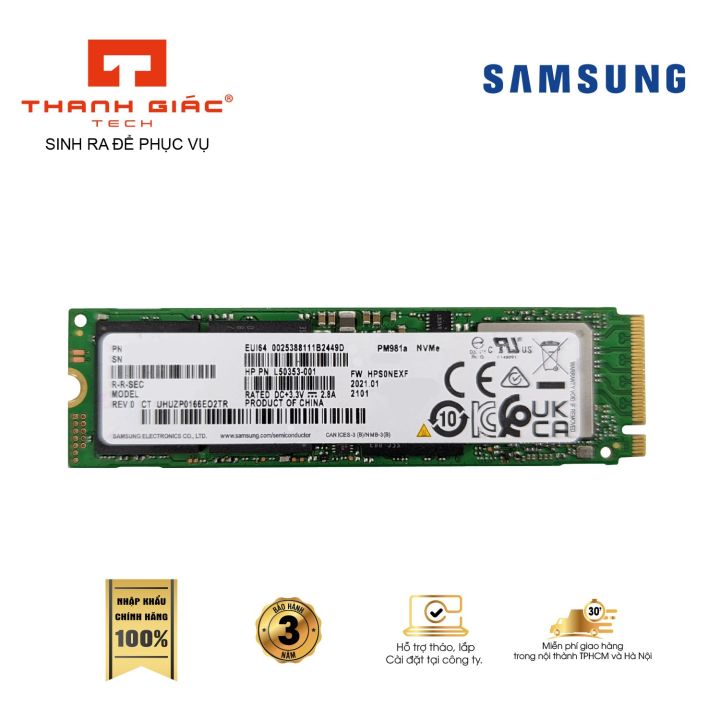 Ổ cứng SSD Samsung NVMe PM981a M.2 PCIe Gen3 x4 256GB/512GB/1TB - Bảo Hành 36 Tháng | Lazada.vn