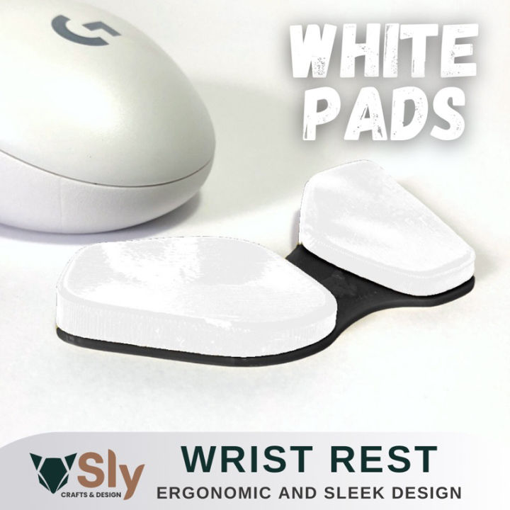 WHITE PADS Ergonomic Wrist Rest Mouse Firm Palm Pad (Right or Left ...