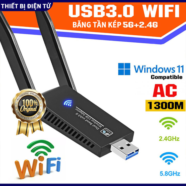Bộ Chuyển Đổi Wifi Bluetooth Usb 30 1200mbps Băng Tần Kép 5ghz 24ghz 80211ac Rtl8812bu Dongle 