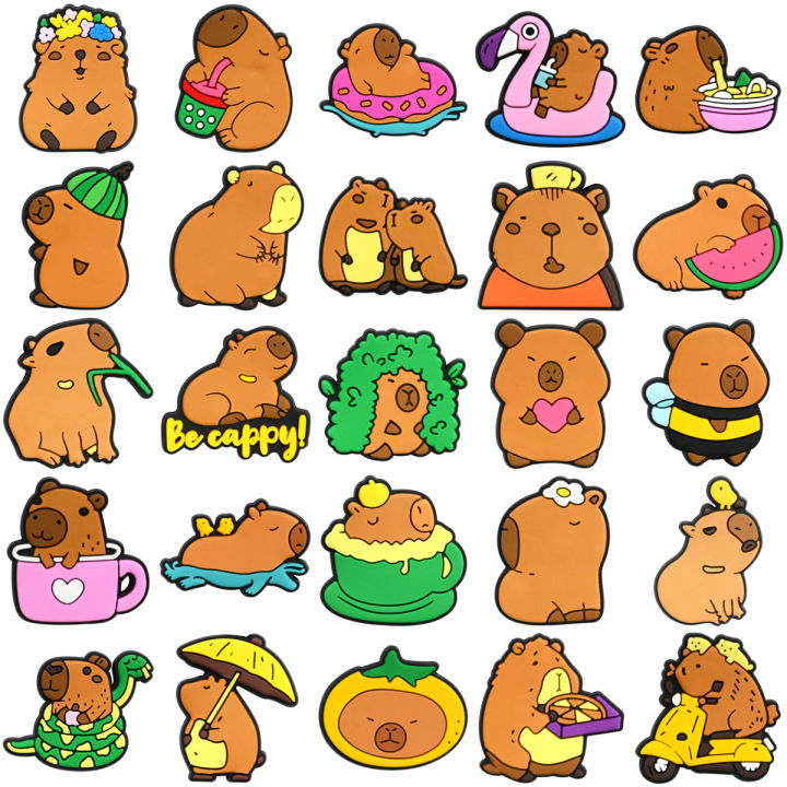 Jibbitz For Crocs Cartoon Capybara series Jibbitz Charm Shoe Buckle ...