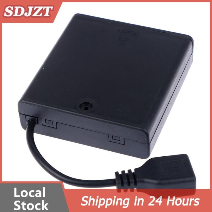 [BINGCHENG] 4 X AA USB Battery Box for 5V LED Strip Lights USB Mini ...