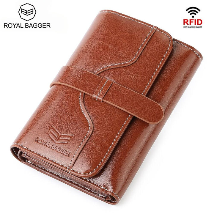 Royal Bagger RFID Block Short Wallets for Women Classic Smooth Genuine ...