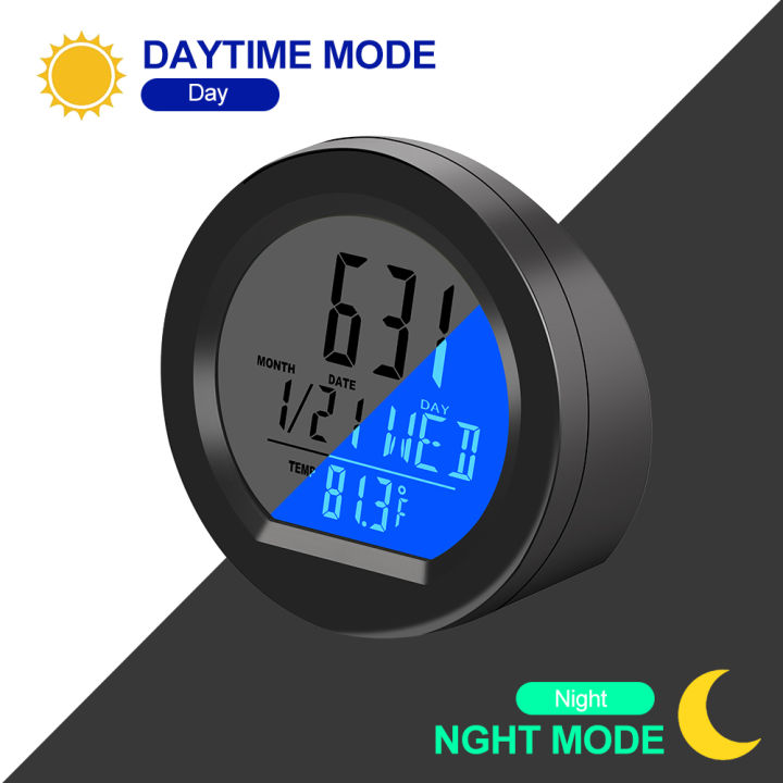 Solar Car Clocks Dashboard Automotive Electronic Watch Led Digital ...