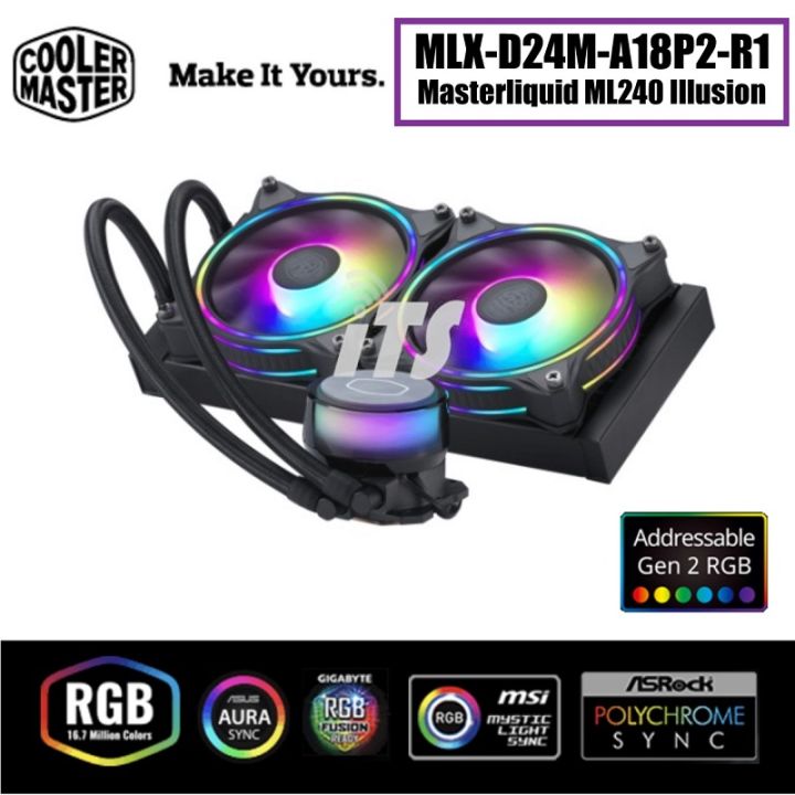 Cooler Master MasterLiquid ML240 Illusion Addressable RGB Cooler with ...