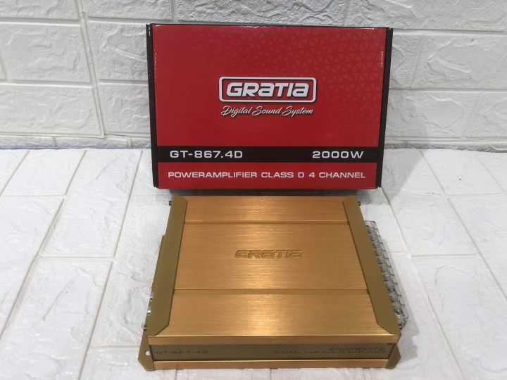 GRATIA รุ่น GT-867.4D เพาเวอร์แอมป์ สำหรับขับเสียงกลางแหลม คลาสดี Class D 4CH 2000watts.วัตต์ ...