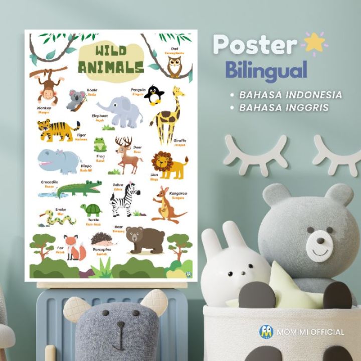JDM Project - Poster Edukasi Anak Wild Animals Poster Hewan Edukasi ...