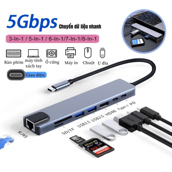 HUB Type C và HUB USB 3.0 - Cổng chuyển đổi HUB USB Type-C - USB 3.0 to ...