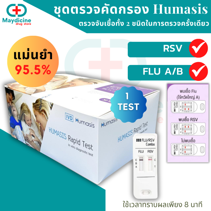 ชุดตรวจเชื้อไข้หวัดใหญ่ Influ A/ Influ B/ RSV (Humasis) | Lazada.co.th