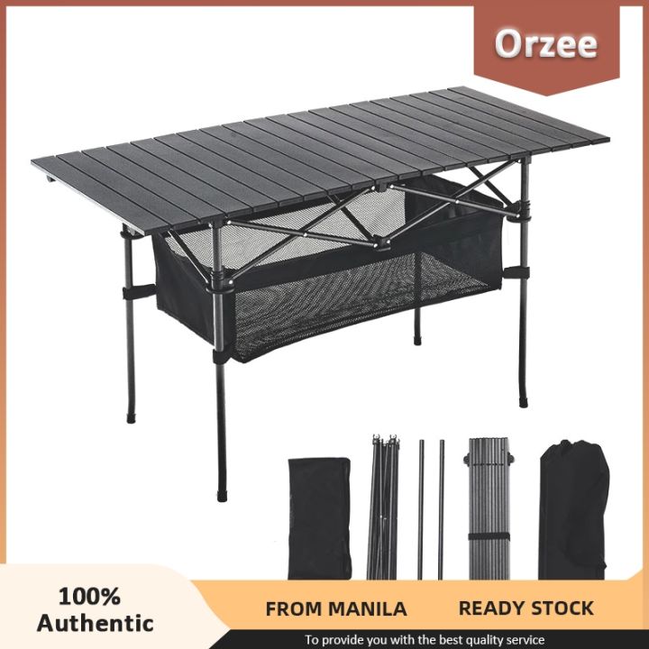 Outdoor Folding Camping Picnic Table Height Adjustable Aluminum and ...
