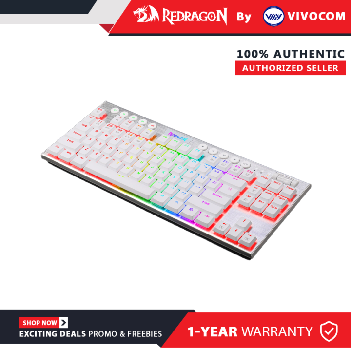 REDRAGON K621-RGB HORUS TKL WHITE Wireless RGB Mechanical Keyboard, 5.0 ...